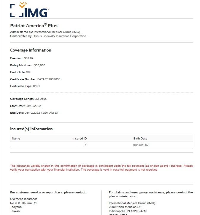分享購買美國旅遊的旅行醫療保險經驗(Overseas Insurance) - Mobile01