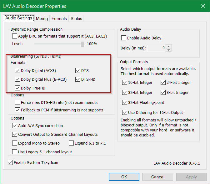 Potplayer + LAV Audio Decoder 雖然點燈Dolby音效成功但是奇怪的設定 - Mobile01