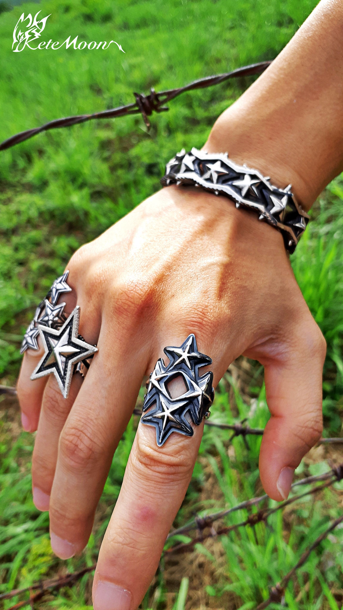 Cody Sanderson-4 Solid Star Ring四立體星銀戒 - Mobile01