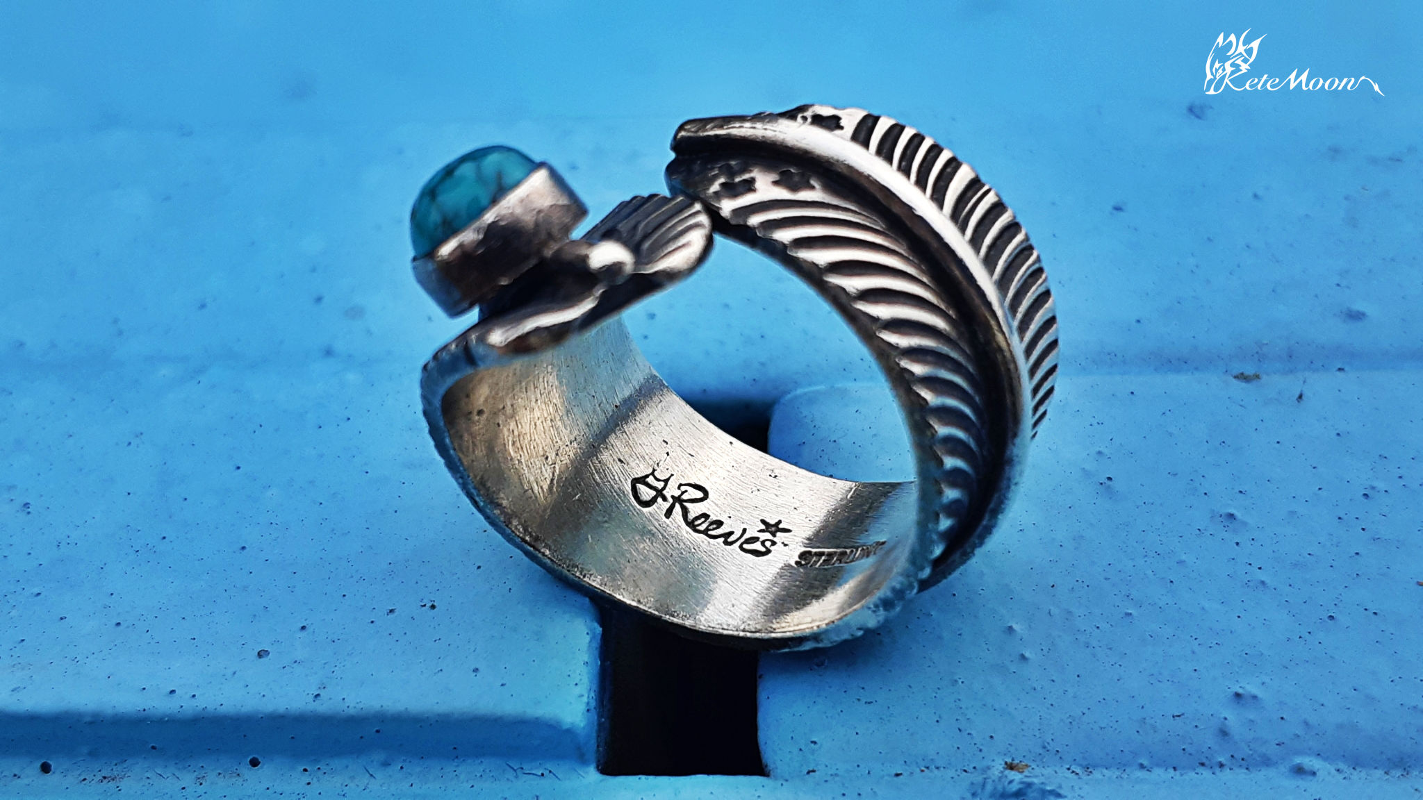 Gary Reeves-Navajo綠松石銀羽戒 - Mobile01