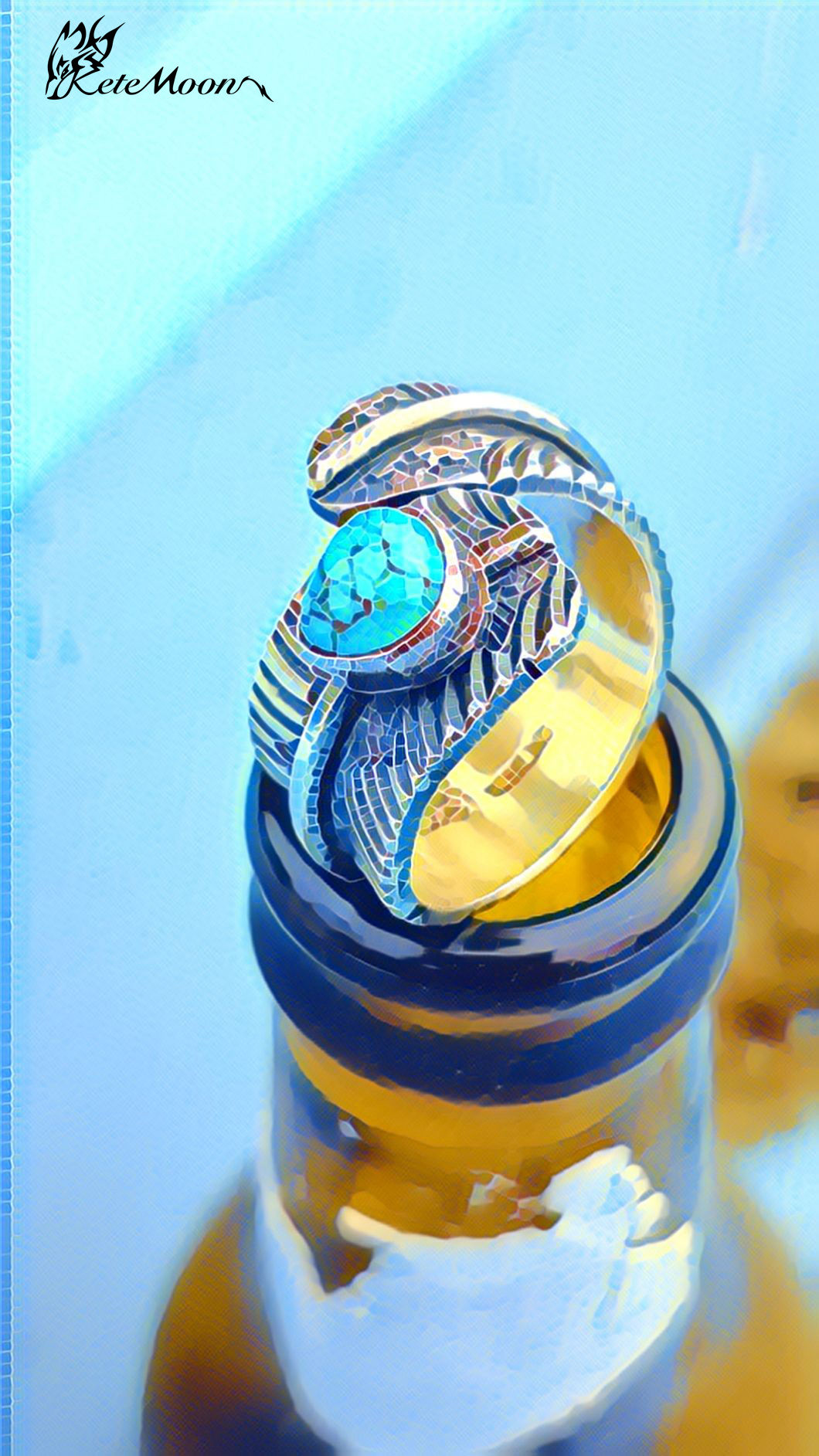 Gary Reeves-Navajo綠松石銀羽戒 - Mobile01