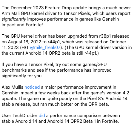 2023-12月安全性更新 & Feature Drop (Android 14 QPR1) OTA 已可更新 - Mobile01