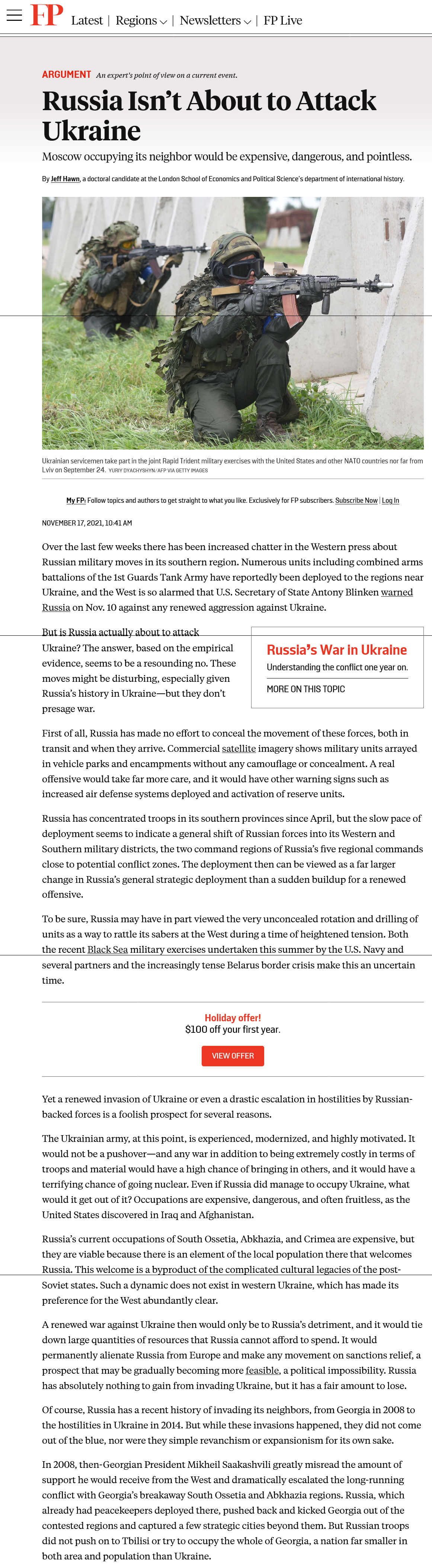 「Uncle Topher 來自美國的叔叔」又在說中共不會打台灣，但以前西方媒體也說過俄羅斯不會攻打烏克蘭，結果還是爆發戰爭 - Mobile01