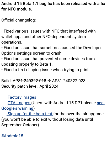 Android 15 Beta 1 來了( V.1.2 更新 主要解決某些情形耗電與設定當掉問題) - Mobile01
